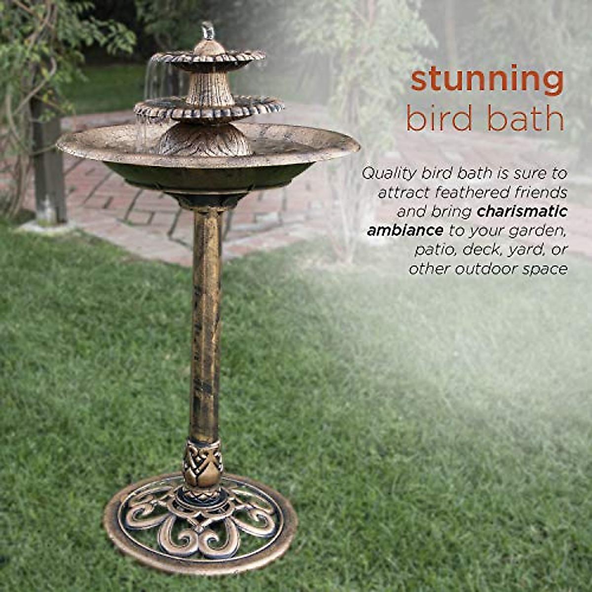 Alpine Corporation TEC106-BZ Alpine Floor Fountain, 35", Bronze