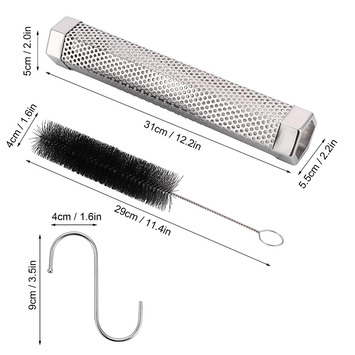 Topyond Portable Stainless Steel Smoking Tubes - BBQ Accessories for Outdoor Parties and Camping, Suitable for All Barbecues and Smokers