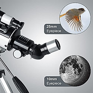 Telescope 70mm Aperture 500mm - for Kids & Adults Astronomical refracting Portable Telescopes AZ Mount Fully Multi-Coated Optics, with Tripod Phone Adapter, Wireless Remote, Carrying Bag
