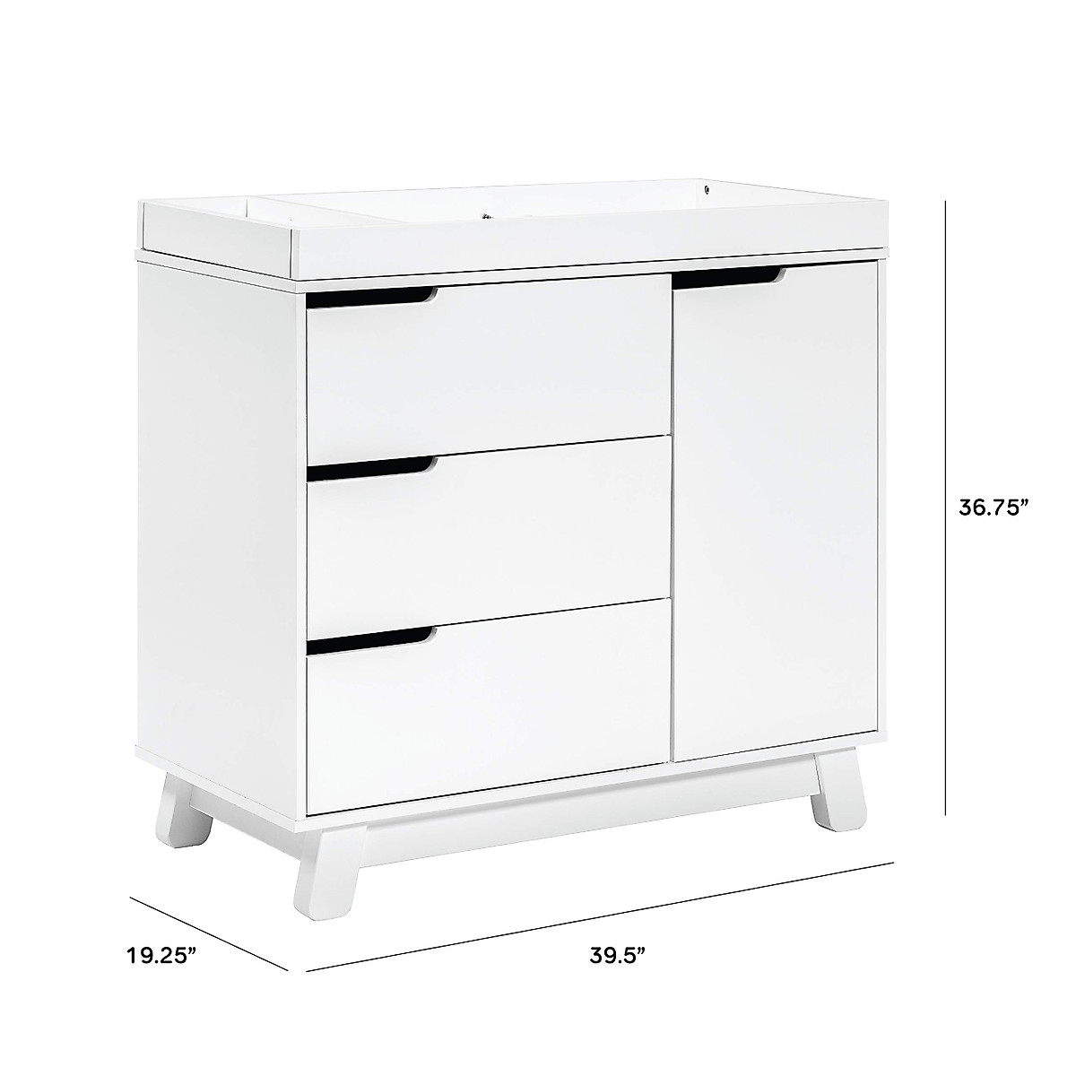 Babyletto Hudson 3-Drawer Changer Dresser with Removable Changing Tray in White, Greenguard Gold Certified