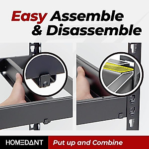 HOMEDANT Z 450 Metal Reinforcement Support Beam to Strengthen Heavy Duty Garage Shelf, Movable Accessory Parts for Shelving, Powerful Load-Bearing Boost for Shelf Boards, Black 1 Set(2 pcs)