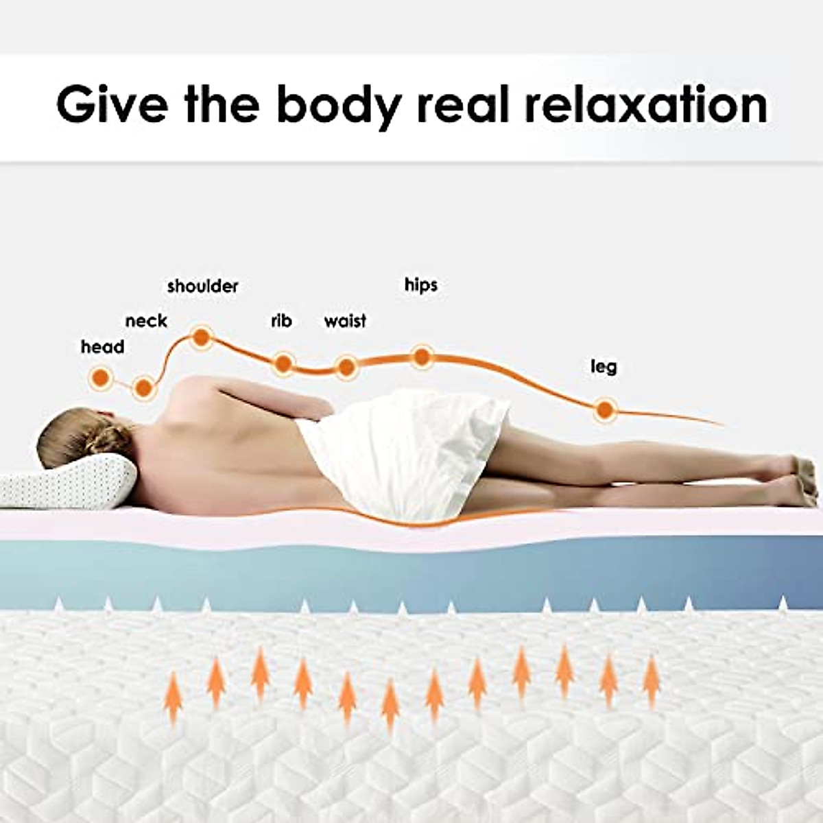 King Size 3 Inch Memory Foam Mattress Topper, Gel-Infused Cooling Bed Topper with Removable & Washable Bamboo Fiber Cover, Zipper Closure