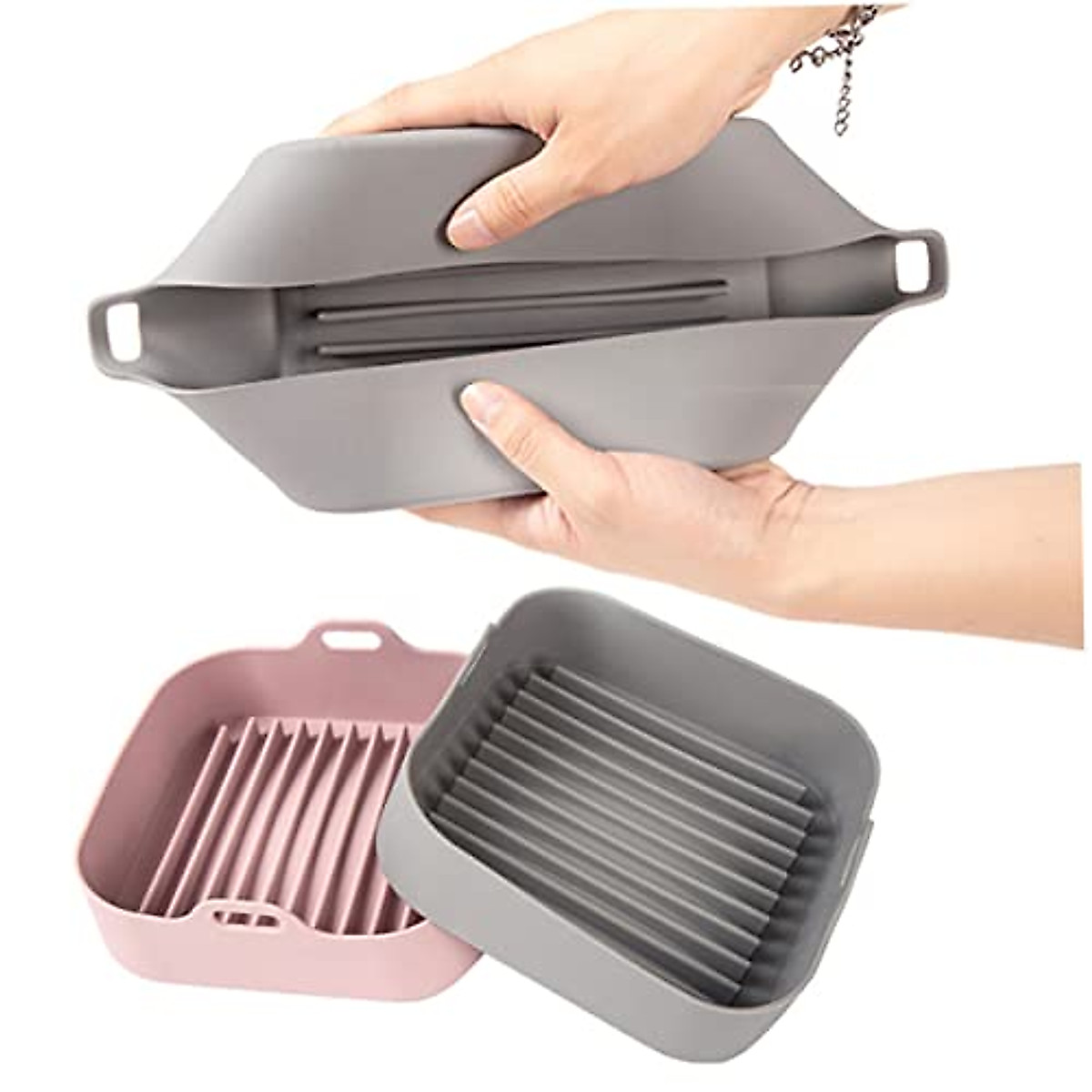 OSALADI Fryer Pad Air Fryer Cake Pan Air Fryer Silicone Pad Airfryer Parchment Paper Oven Baking Pan Air Fryer Toaster Oven Non Stick Oven Dish Air Fryer Grill Pan Silicone Steamer Pan