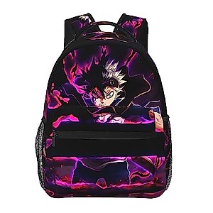 KEWRJFWA Anime Black Clover Backpack Cartoon Bag Lightweight Canvas Couple Backpacks Unisex Office Travel Backpack