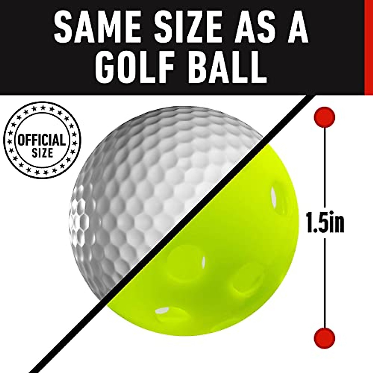 Franklin Sports Plastic Practice Golf Balls - Indoor + Outdoor Training Golf Balls - Best for Chipping + Putting Practice - Official Size Golf Balls - 12 Pack