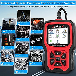2024 Elite AUTOPHIX 7150 Full System Diagnostic Scan Tool Fit for Ford Lincoln Mercury All Function OBD2 Scanner with Engine ABS SRS SAS Oil EPB DPF TPMS Reset Code Reader Battery Registration Tool