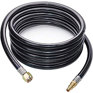 DOZYANT 12 Feet Propane Quick Connect Extension Hose with Propane Elbow Adapter Convertion Fitting for Blackstone 17 Inch or 22 Inch Griddle, Connect to RV Trailer with Quick-Connect Kit