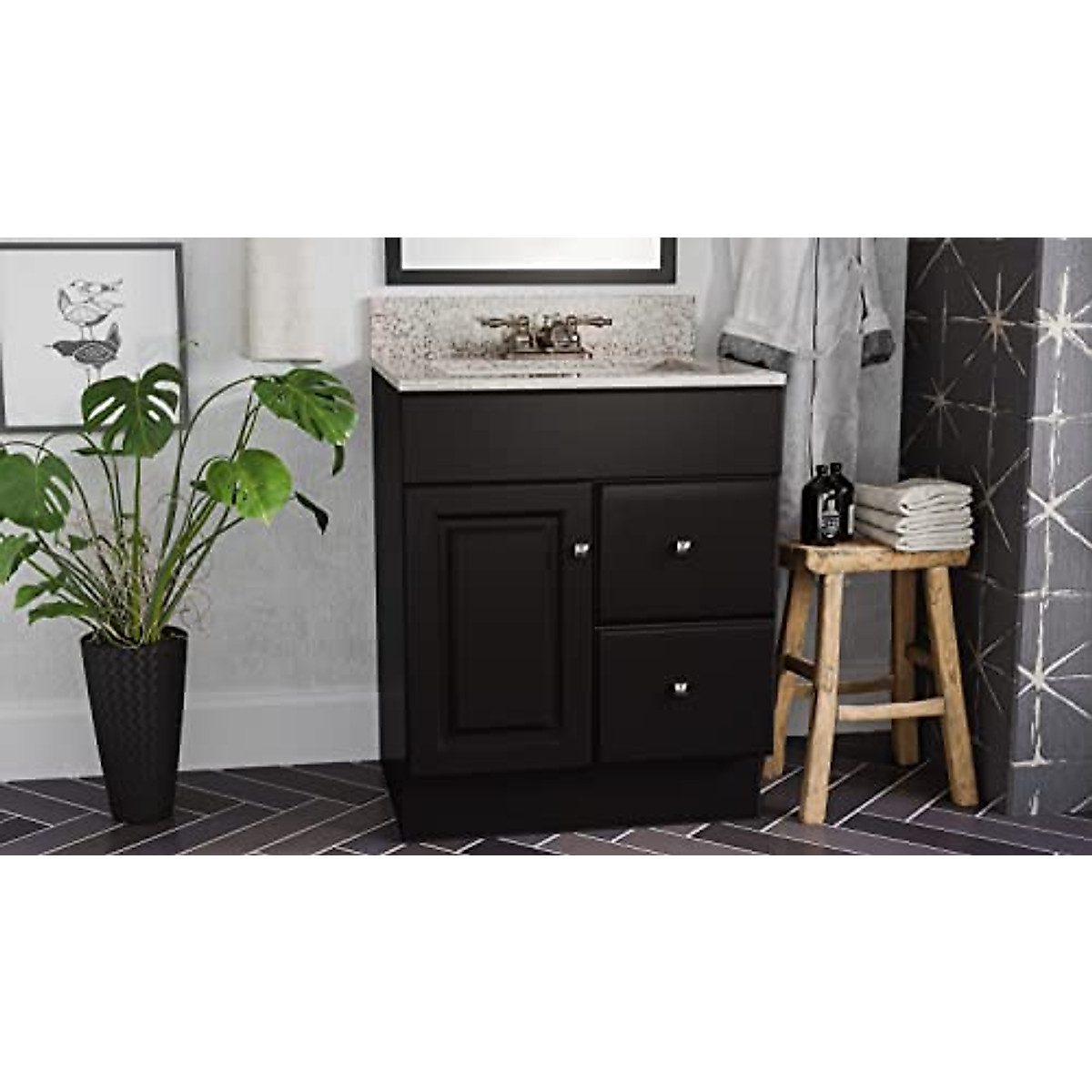 Design House Wyndham 24 Inch Bathroom Vanity, Freestanding Bathroom Sink Cabinet - Solid Wood Bathroom Vanity Cabinet, Dark Espresso