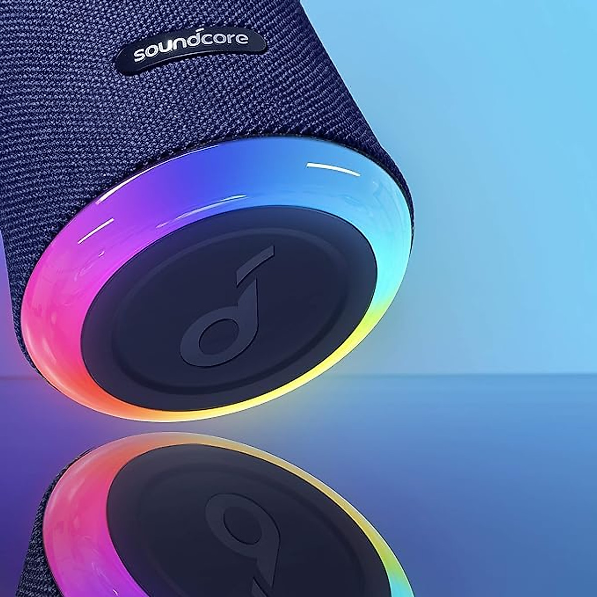 Anker Soundcore Flare 2 Bluetooth Speaker, with IPX7 Waterproof Protection and 360° Sound for Backyard and Beach Party, 20W Wireless Speaker with PartyCast,12-Hour Playtime, Blue (Renewed)