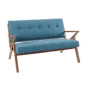 Ink+Ivy Rocket Accent Loveseat - Solid Wood, All Foam Two Deep Seat Settee Mid-Century Short Sofa - Retro Accent Loveseat For Living Room