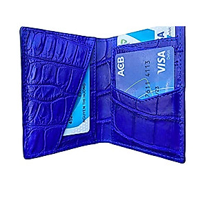 Vietnam Double side Blue Crocodile Alligator leather skin Credit Cardholder, leather credit cardcase, leather creditcard cover