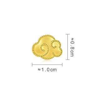 CHOW SANG SANG 999 24K Solid Gold Lucky Ruyi Cloud Mini Charm Blessing Bracelet for Women 92439C (Gold, 17 CM)