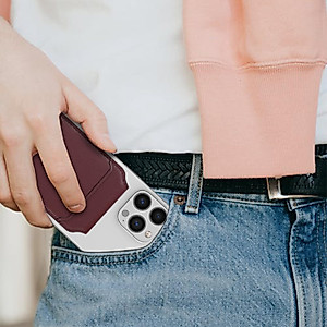 Ｈａｖａｙａ Magnetic Card Wallet Holder with MagSafe for iPhone 16 Pro Max/16 Pro/16 Plus/16/15 Pro Max/15 Pro/15 Plus/15/14 Pro Max/14 Plus/14 Pro/14/13 Pro Max/13 Pro/13/12/12 Pro/12 Pro Max-Wine Red