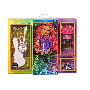 Rainbow High Rockstar Fashion Doll 2 Complete Outfits & Rockband Essentials Choose Carmen Major, Vanessa Tempo, Lyric Lucas , Multicolour