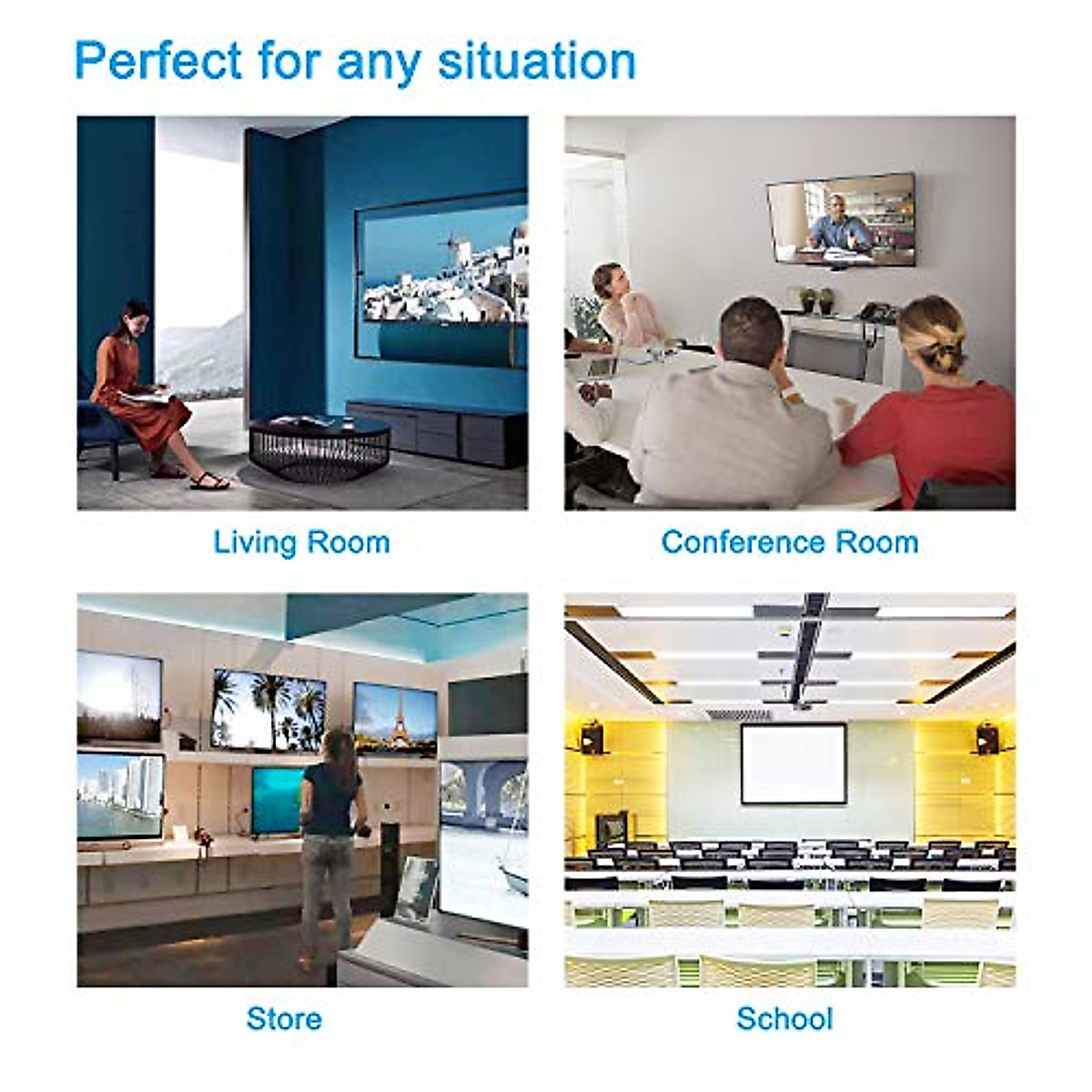 HDMI Splitter 1 in 4 Out 1x4 Ports v1.4 Powered 4K/2K Full Ultra HD 1080p US Adapter 3D Support