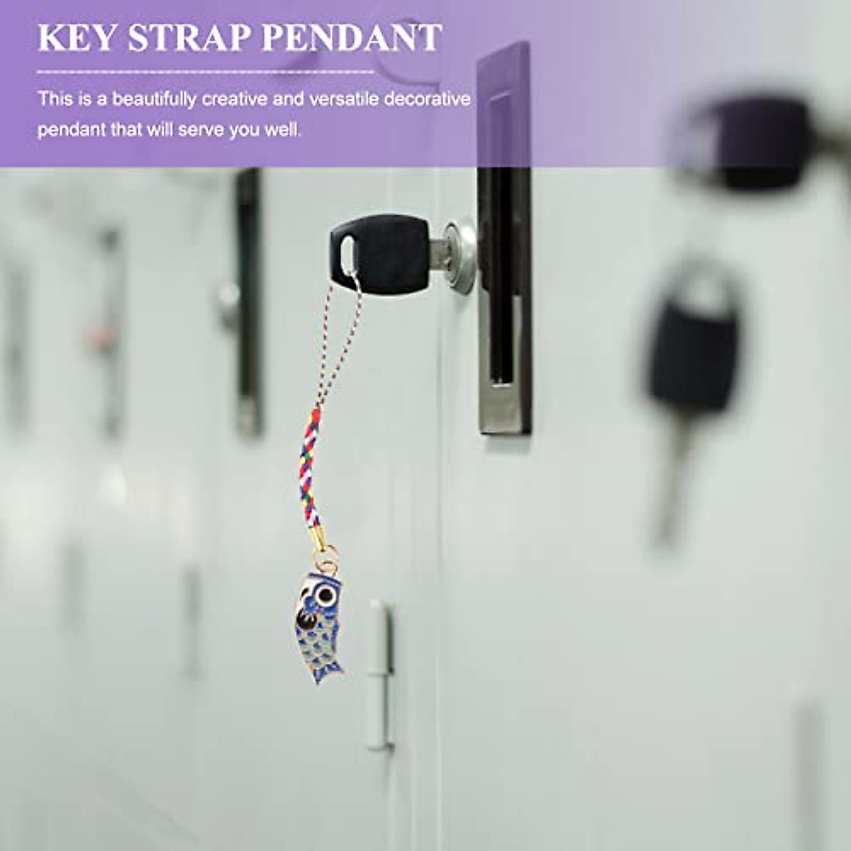 Veemoon 2pcs Cell Phone Charms Chain Japanese Koinobori Carp Streamer Hanging Pendant Phone Lanyard Cell Phone Strap for Phones ID Badge Bags Decor