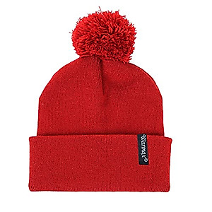 Komorebi Baby Beanie Baby Winter Hat Toddler Knit Hat Cap for Boys Girls Beanies Infant Double Layer Pom Pom Hats 01 Red 6-36 Months
