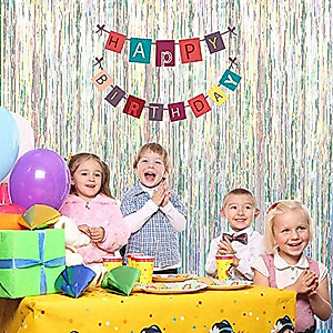 3 Pack Fringe Curtains Party Decorations,Tinsel Backdrop Curtains for Parties,Photo Booth Wedding Graduations Birthday Christmas Event Party Supplies (Transparent Rainbow)