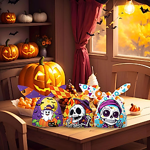 FTWONLIVE Halloween Treat Bags (12 Patterns With, 200 Pieces), Halloween Candy Bags for Trick or Treating, Halloween Candy Bag Party Supplies: Halloween Candy Bag