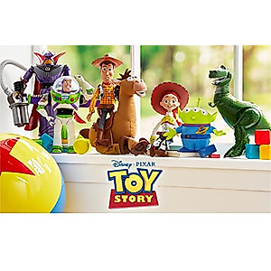 Disney Store Official Buzz Lightyear Interactive Talking Action Figure from Toy Story, 11 inch, Features 10+ English Phrases, Interacts with Other Figures and Toys, Light-Beam Features, Ages 3+