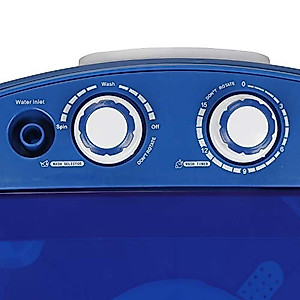 SUPER DEAL Mini Washer 5.7 lbs Capacity Portable Single Tub Compact Washing Machine with Spin Cycle Basket and Drain Hose for Camping, Traveling, Apartments, Dorms, RVs 110V