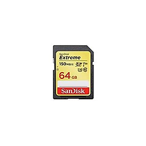 SanDisk 64GB Extreme SDXC UHS-I U3 Memory Card, Up to 150MB/s Read Speed