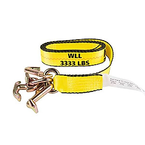 Mytee Products (4 Pack) 2" x 8' Recovery Winch Strap w/RTJ Cluster Hook Towing Truck Wrecker Tie Down