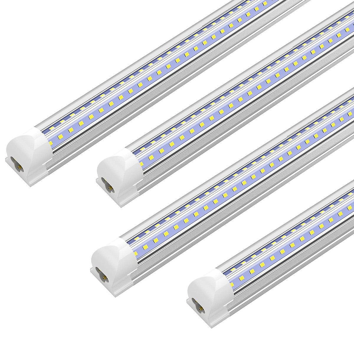 3FT LED Shop Light Fixture, 22W 2200LM 6000K, Cool White, V Shape, Hight Output, Linkable Shop Lights, T8 LED Tube Lights, Clear Cover, Plug and Play, for Garage Warehouse Workshop Basement (4-pack)