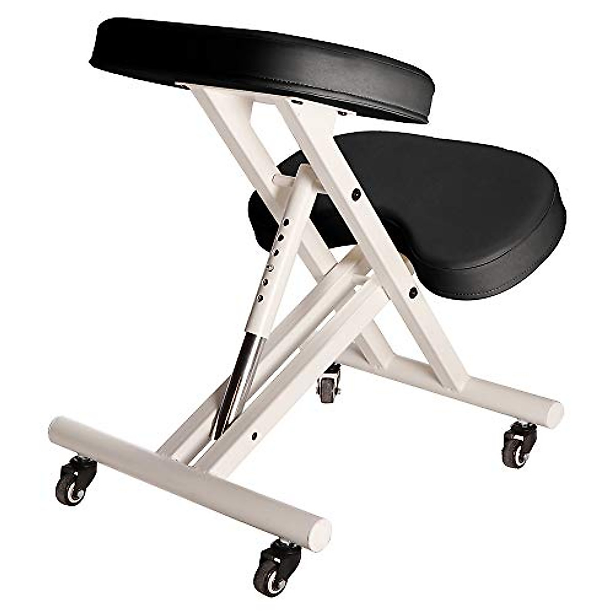 Modern Home Ergonomic Rolling Kneeling Posture Chair - White/Black