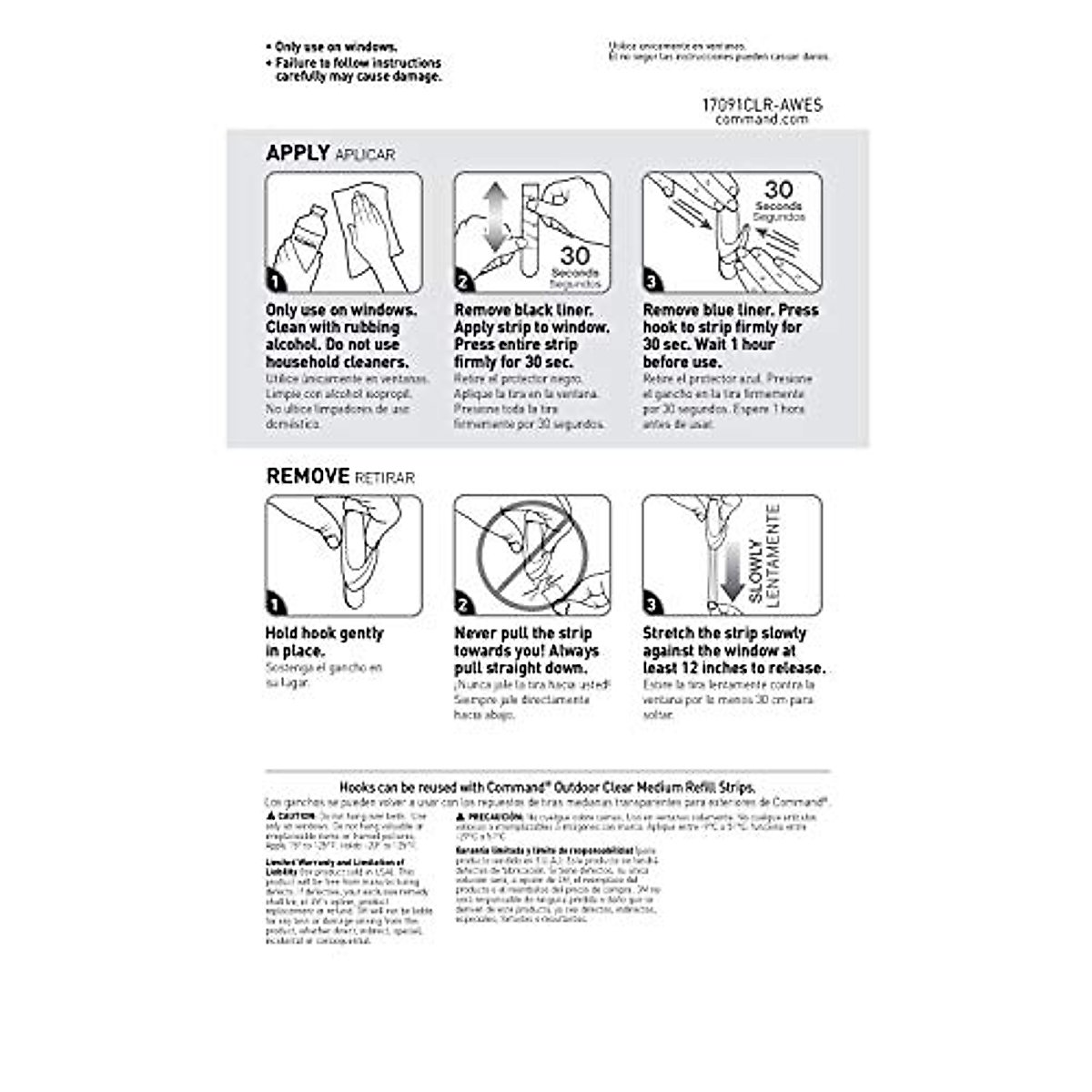 Command Medium Wall Hooks, Damage Free Hanging Wall Hooks with Adhesive Strips, No Tools Wall Hooks for Hanging Decorations in Living Spaces, 5 Clear Wall Hooks and 6 Command Strips