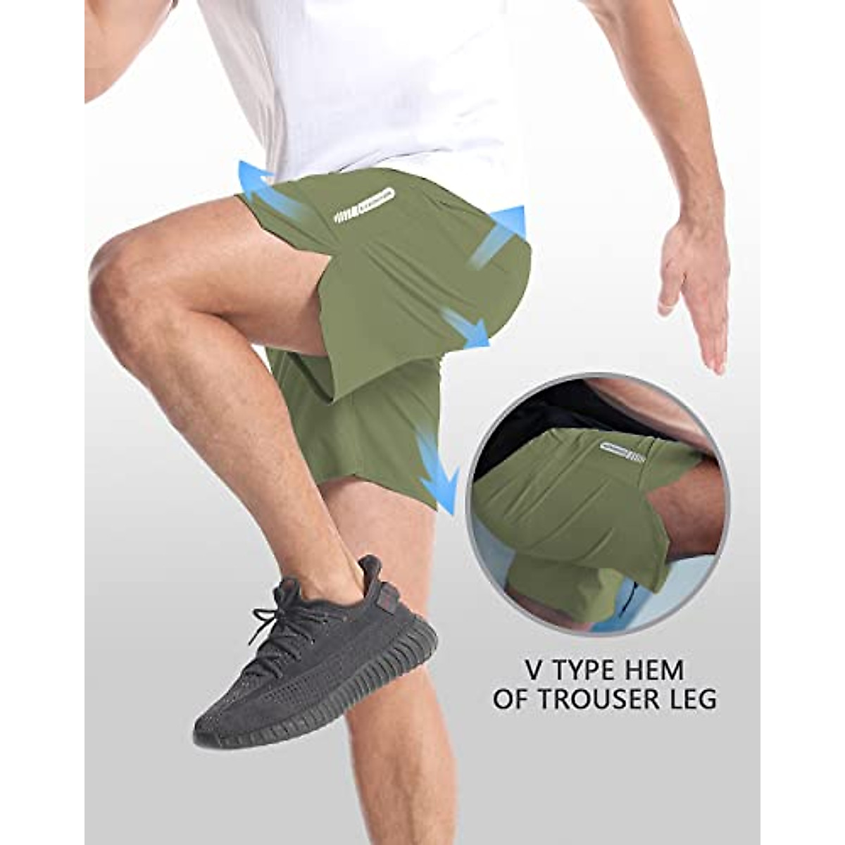 CANGHPGIN 2 Pack Mens Workout Athletic Shorts 7 inch Inseam Quick Dry Hiking Shorts Men Lightweight Sports Gym Shorts Running