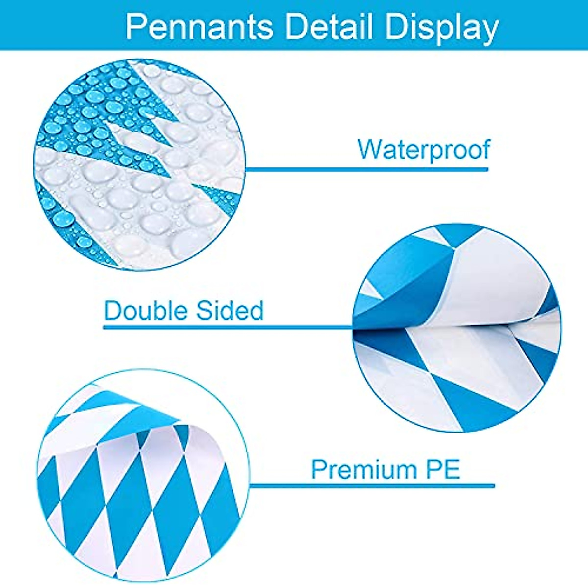 DmHirmg Decorations for Oktoberfest, 66 Feet Pennants Banners and TableCover for Oktoberfest,Flag Banner for Oktoberfest , Garland for Oktoberfest Bavarian German Party (2 Pack Flag+1 TableCover)