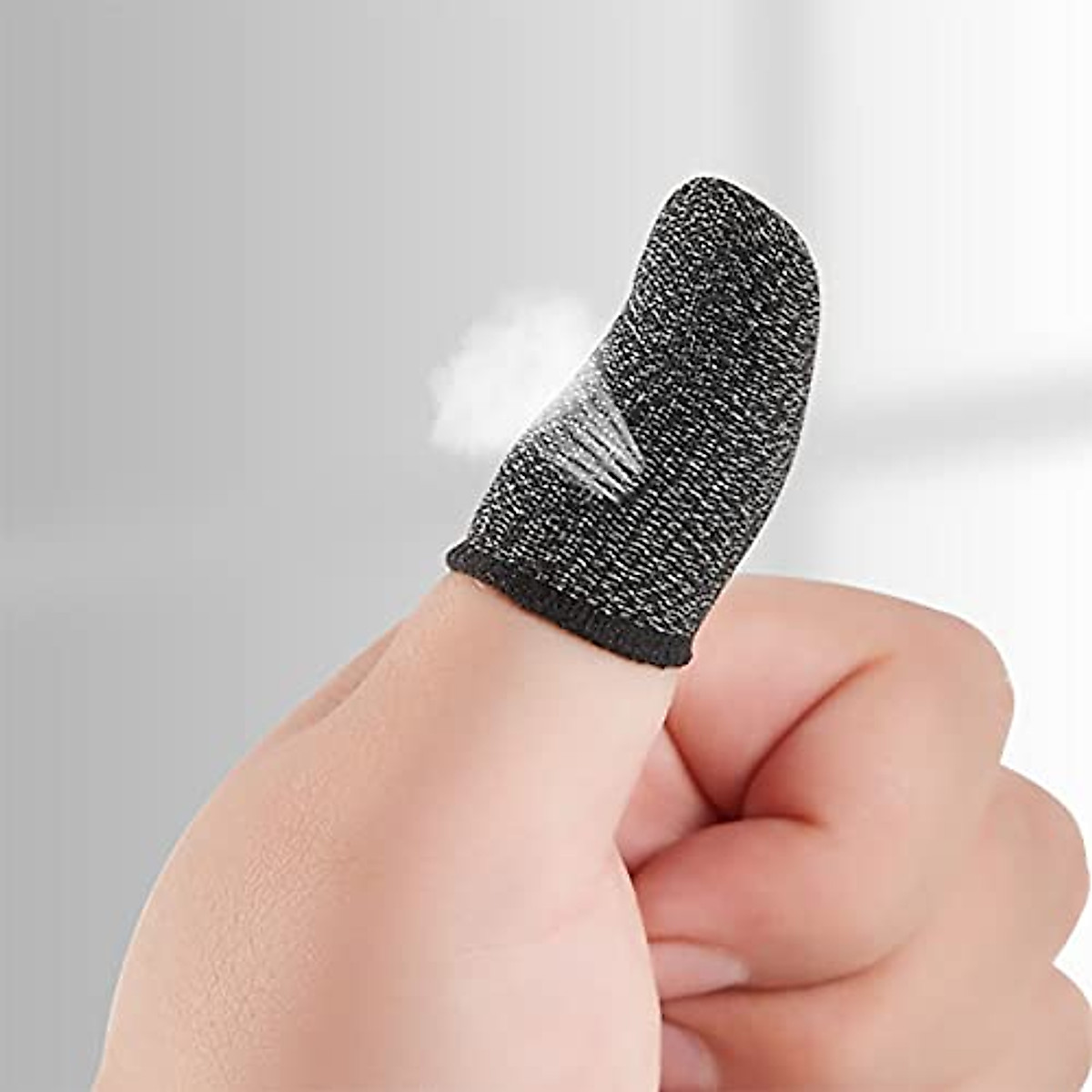 ABALDI Gaming Finger Sleeves for Mobile Game Controllers Highly Conductive 100% Silver Thread Durable 24-Needle Weave for Pubg Fortnine(Black 6 PCS)
