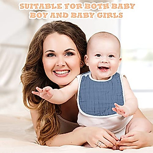 Loopeer 10 Pcs Snap Muslin Bibs Baby Bibs for Boy Girl Infants Newborns Bib Soft Snap Bibs for Teething Drooling (Colorful)