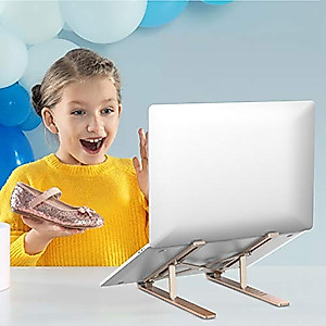Aduro U-Rise Steel Ergonomic Laptop Stand Adjustable Height Aluminum Monitor Stand Riser Compatible with 10-15.6" Laptop Gold