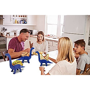 Vezna Home Goods Dinosaur Taco Holder Kids Taco Stand, Holds 2 Shells for Fun Taco Tuesday Party, Blue Jurassic Brontosaurus Dino Plate