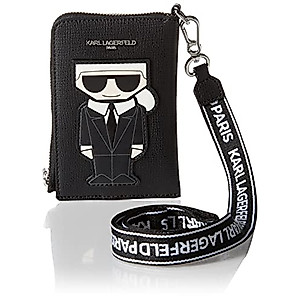 Karl Lagerfeld Paris womens Maybelle Slg Wristlet Wrislet handbag, Black/Black Multi Amour, One Size US