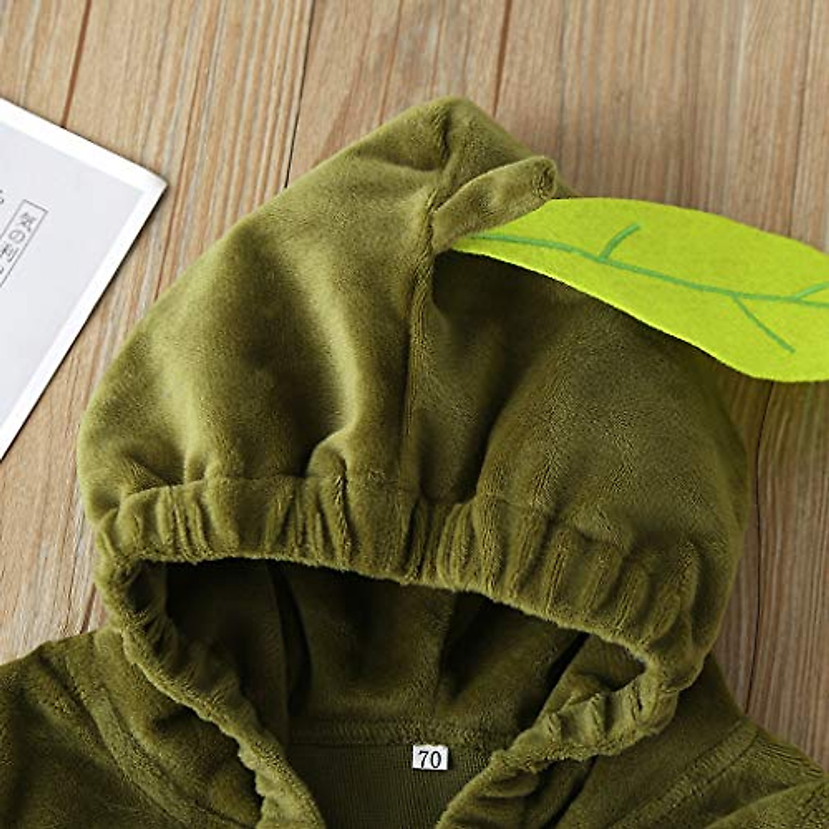 bebeshopdelageyhu Infant Toddler Baby Halloween Costumes Cute Hoodie Romper Jumpsuit Warm Costume Clothes (3-6 Months,Avocado Hooded Jumpsuit)