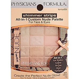 Physicians Formula Shimmer Strips Custom All-in-1 Nude Palette for Face & Eyes Warm Nude