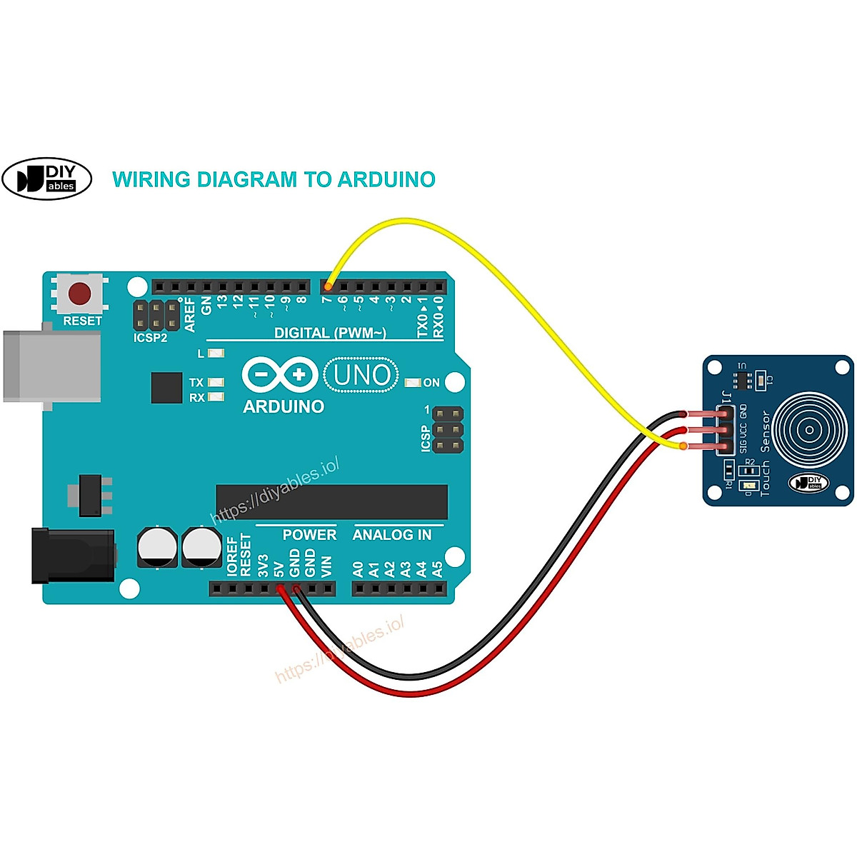 DIYables Touch Sensor Button Switch for Arduino, ESP32, ESP8266, Raspberry Pi, 2 Pieces