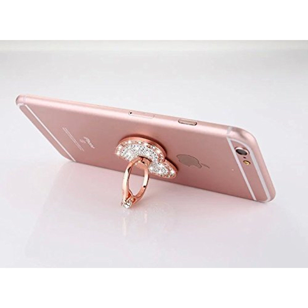 Universal Phone Ring Bracket Holder,UCLL Love Heart Diamond Shape Finger Grip Stand Holder Ring Car Mount Phone Ring Grip Smartphone Ring Stent Tablet Rose Gold