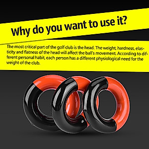 VGEBY 3Pcs Weighted Swing Ring, Warm Up Swing Donut Driver Head Weight Ring for Training and Practice Supplies Club Weights