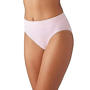 Wacoal Women's Feeling Flexible Seamless Hi Cut Panty, Pale Pink, Large
