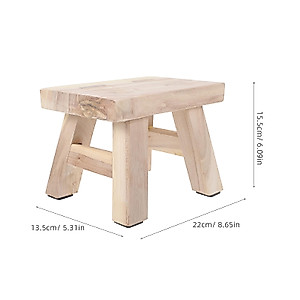 PRETYZOOM Solid Wood Bench Wooden Stools Small Stool Kids Stool Wooden Step Stool Wood Step Stool Wood Stool Wooden Foot Stool Low Stool Small Wooden Stool Wooden Stool for Kids Short Stool
