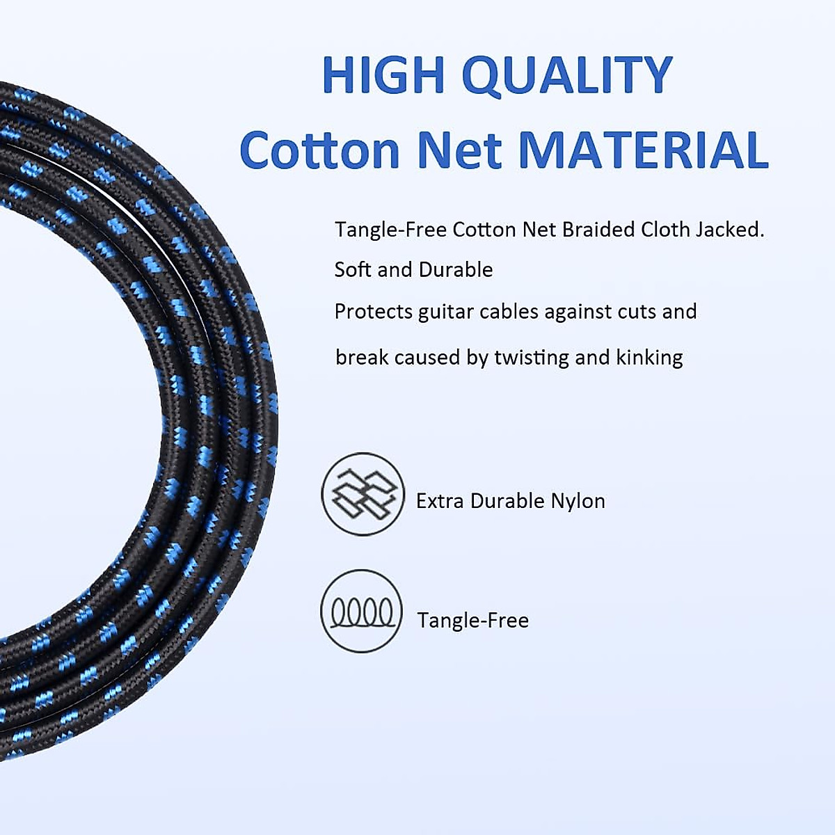 DREMAKE XLR Mic Cable, 25 Foot Balanced XLR 3Pin Male to Female Microphone Patch Cable for Live Sound & Stage, Studio Harmonizer, Mixing Board, Patch Bay, Preamp, Speaker System - Black/Blue Tweed