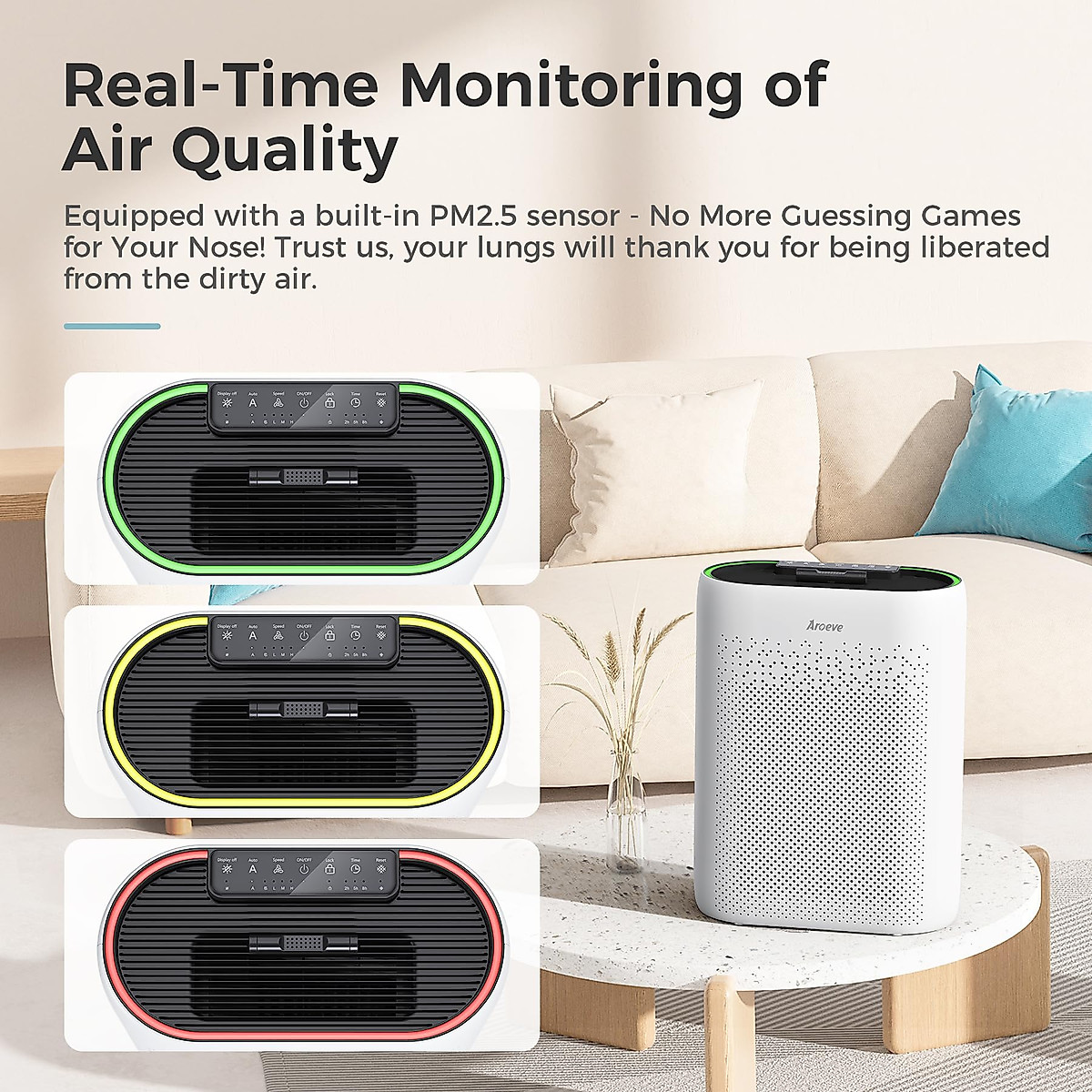 AROEVE Air Purifier with Two Filter(One Basic Version & One Standard Version)