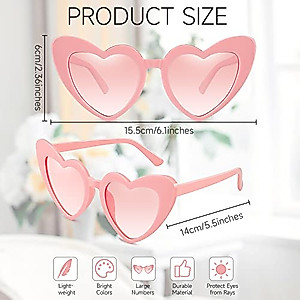 Salfboy Heart Shaped Sunglasses for Women Bride Sunglasses Bachelorette Vintage Cat Mod Wedding Sunglasses（8805-2*pink）