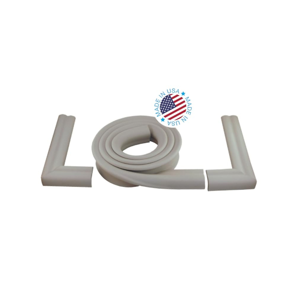 KidKusion Hearth Cushion | Made in USA | Taupe | 8.33 Ft of Padding | Child Safety, Edge and Corner Guard, Baby Proof Fireplace Bumper