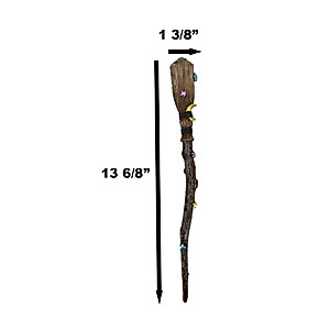 Ebros Hocus Pocus Stars and Moon Witch's Broom Magic Wand Cosplay Wands Witches Pagan Occult Decorative Magical Spells Sorcery Costume Prop Display Accessory