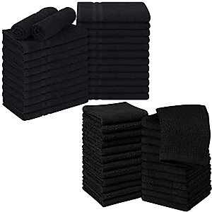 Utopia Towels PK24 Salon Towels & 24PK Washcloths Black